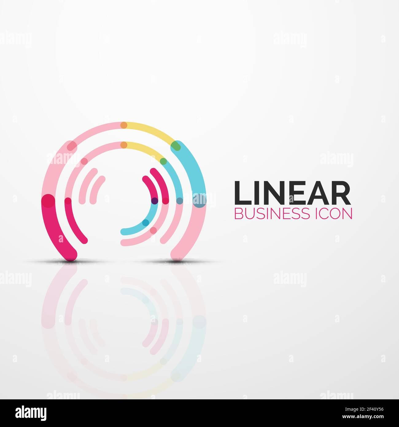 Outline minimal abstract geometric linear business icon made of line ...