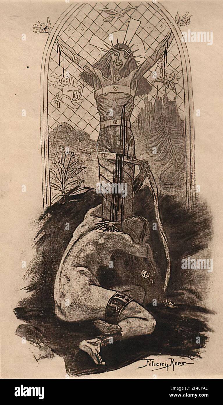 Félicien Rops - Lover Christ 1888 Stock Photo - Alamy