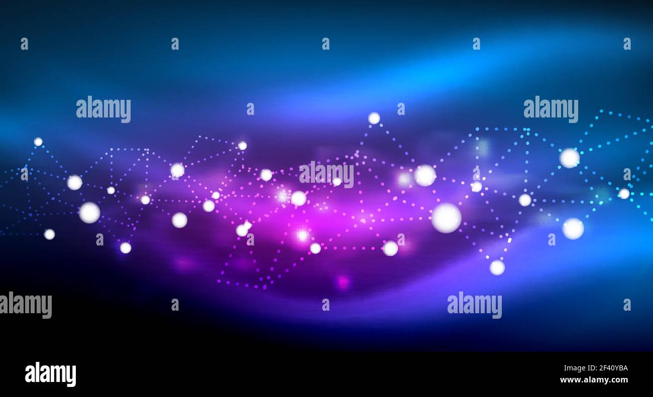 Shiny stars, neon glowing digital connected light dots. Shiny stars ...