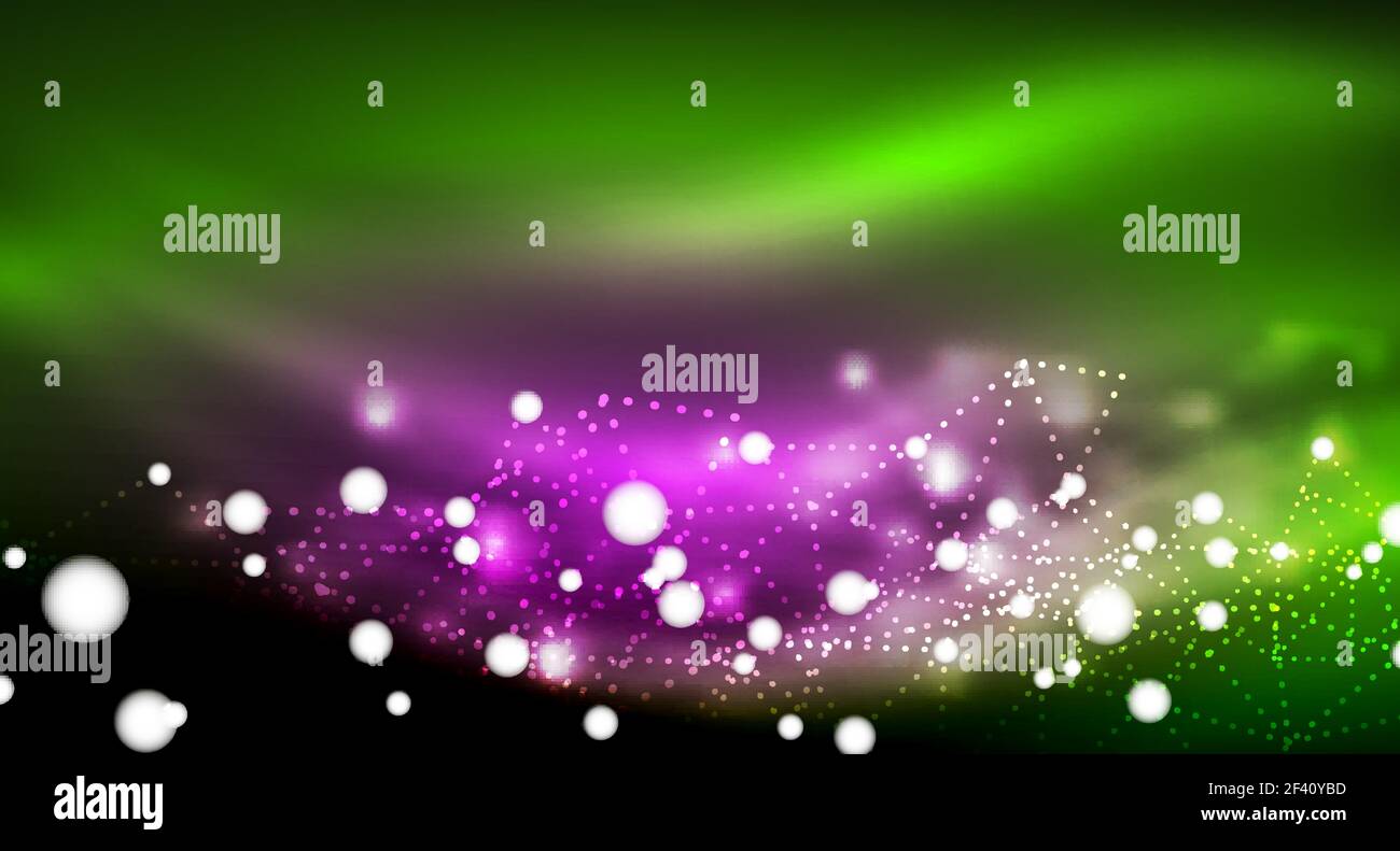 Shiny stars, neon glowing digital connected light dots. Shiny stars ...