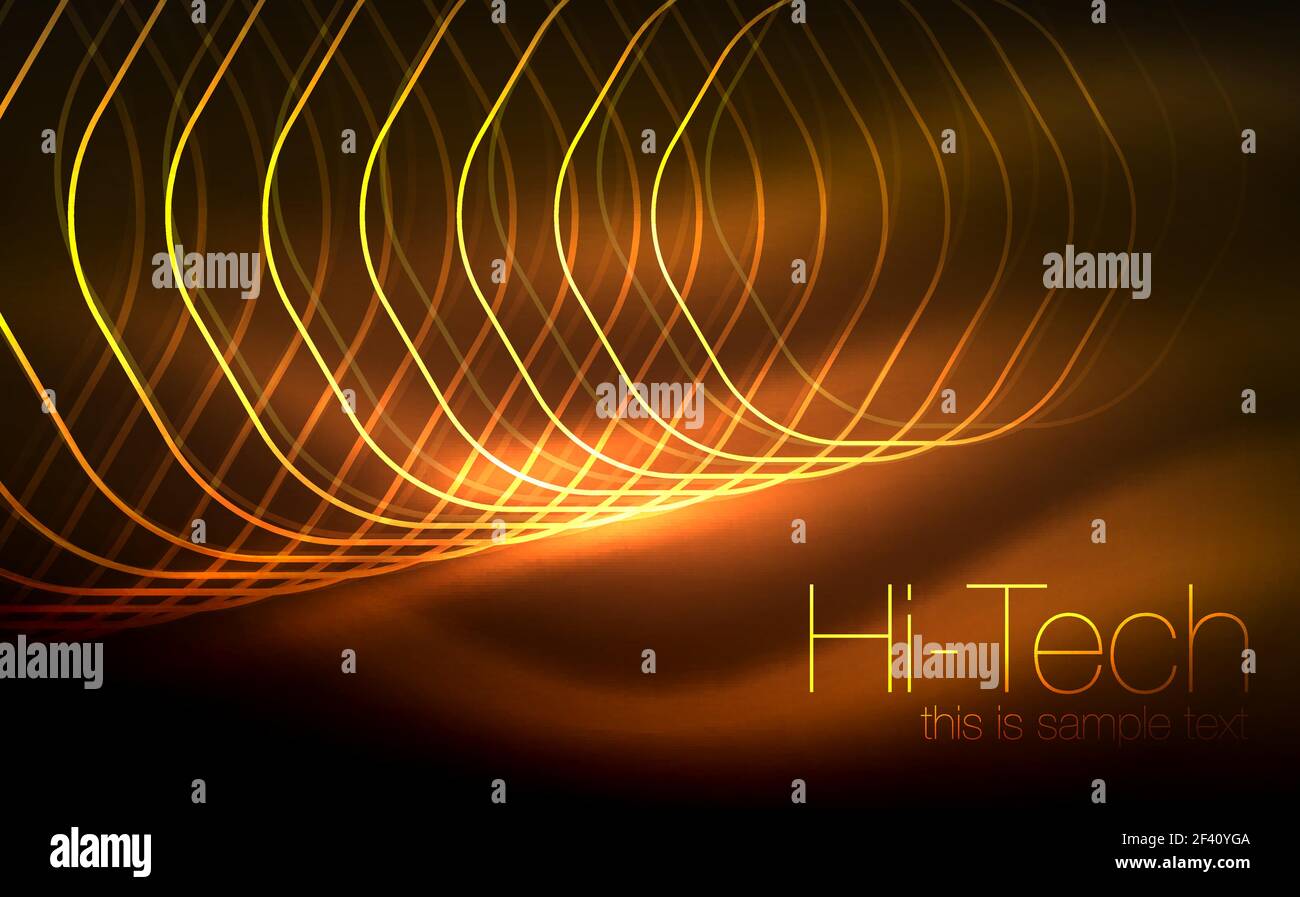 Outline hexagons, glowing geometric shapes, digital techno abstract ...