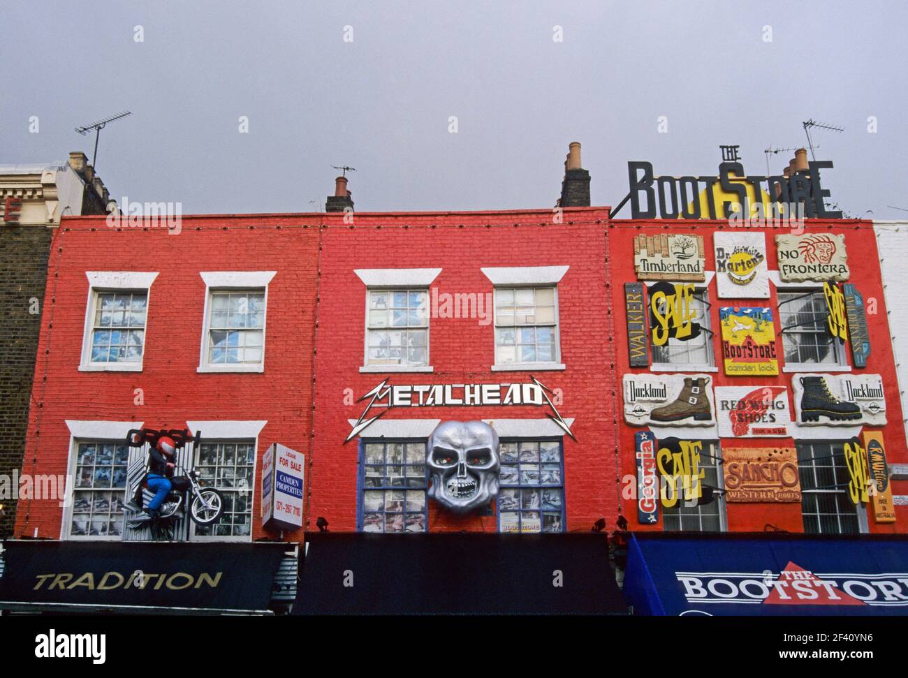shops in Camden Town marketplace, Chalk Farm Road, London Stock Photo ...