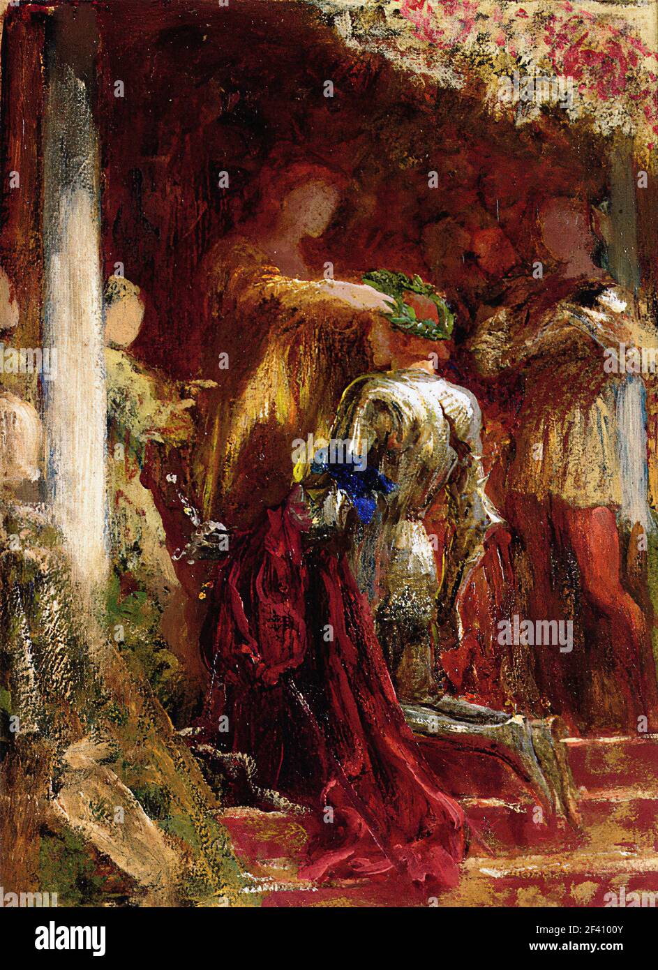Frank Bernard Dicksee - Victory Knight Being Crowned with Laurel Wreath ...