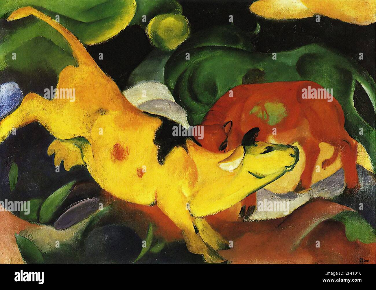 Franz Marc - Cows Yellow Red Green 1912 Stock Photo - Alamy