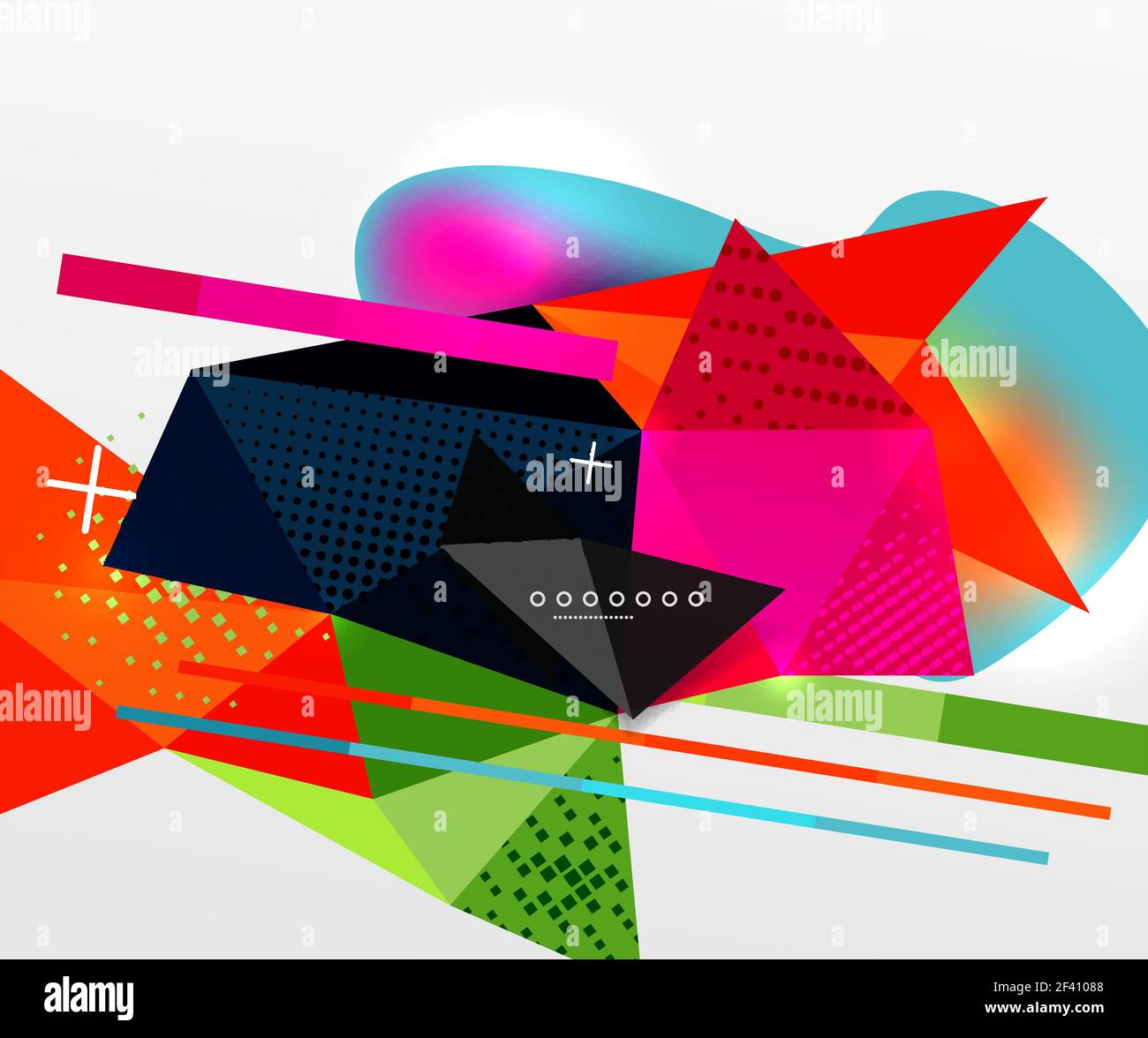 Abstract geometric background, polygonal triangle elements, lines and ...