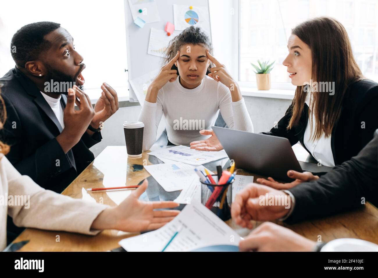Office coworkers working worried business hi-res stock photography and ...