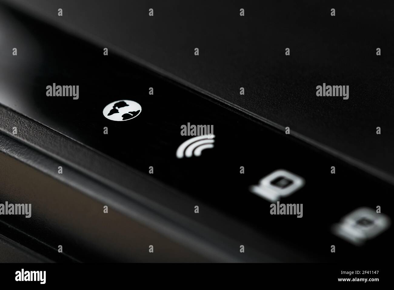 Wi-Fi router indication icons for macro control. Network icons DSL ...