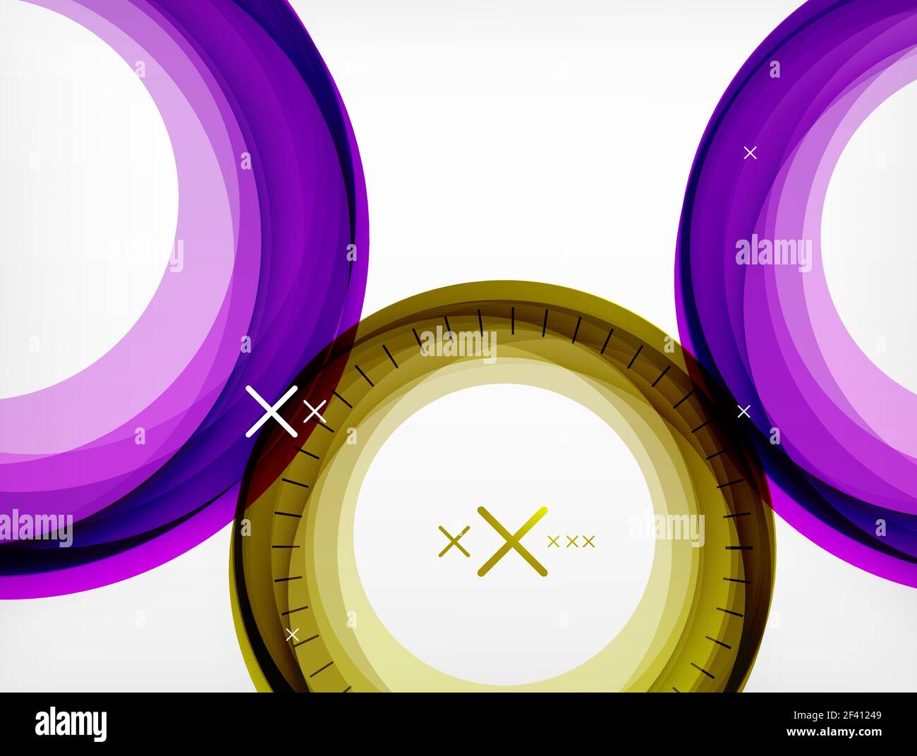 Flying abstract circles, vector geometric background, color air bubbles ...