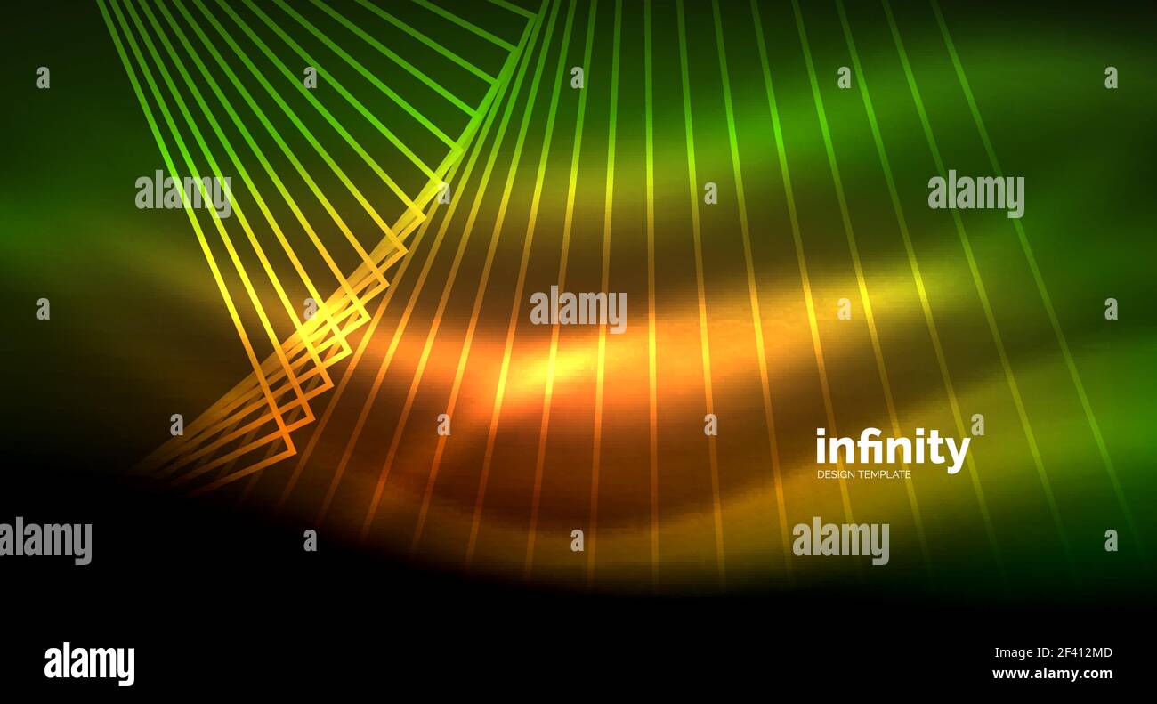 Shiny straight lines on dark background, techno digital modern template ...