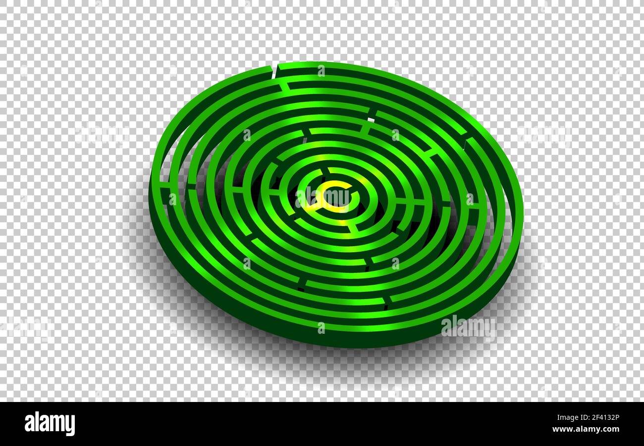 Maze vector, 3D labyrinth green on transparent background Stock Vector ...