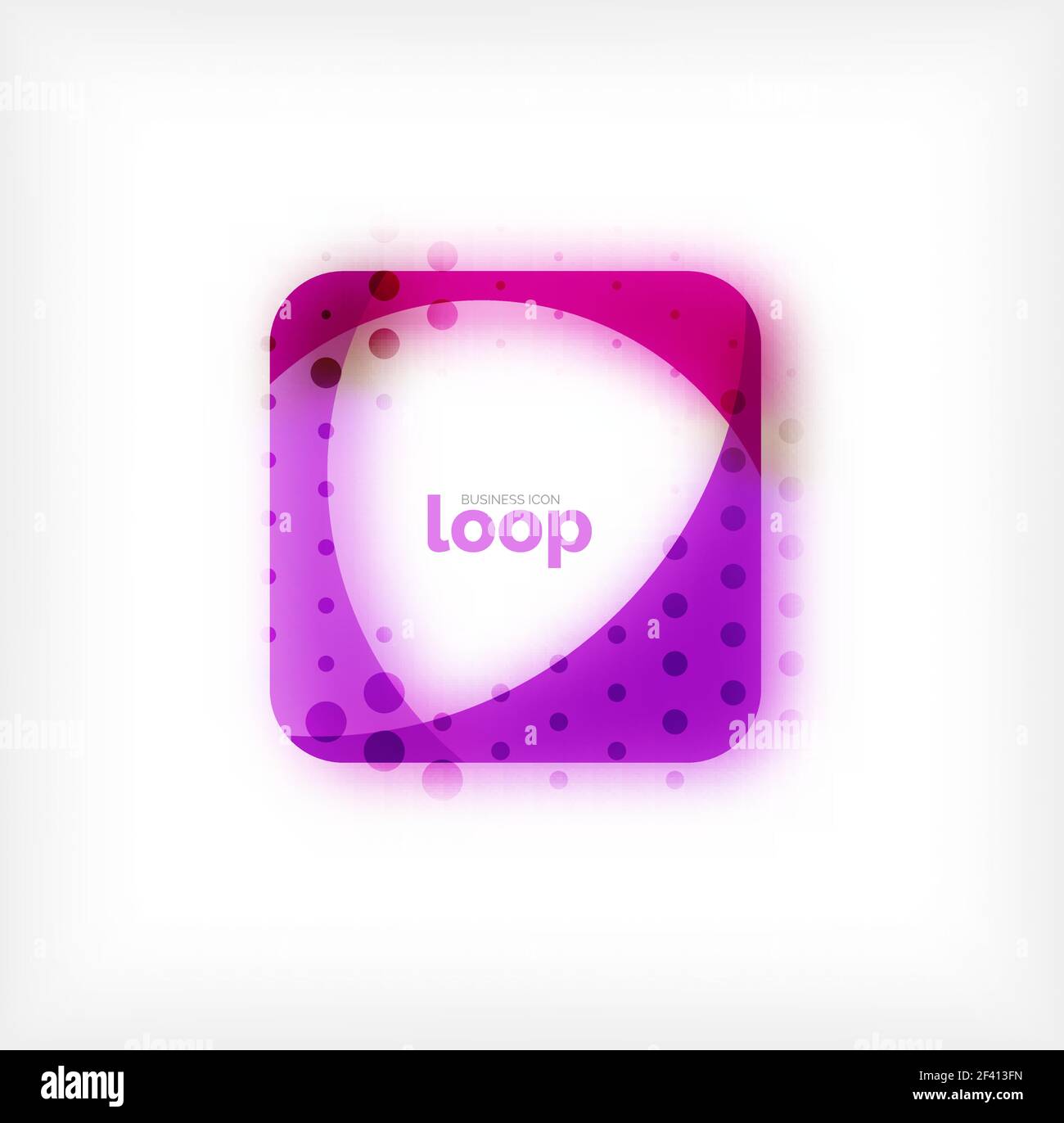 Vector square loop business symbol, geometric icon created of waves ...