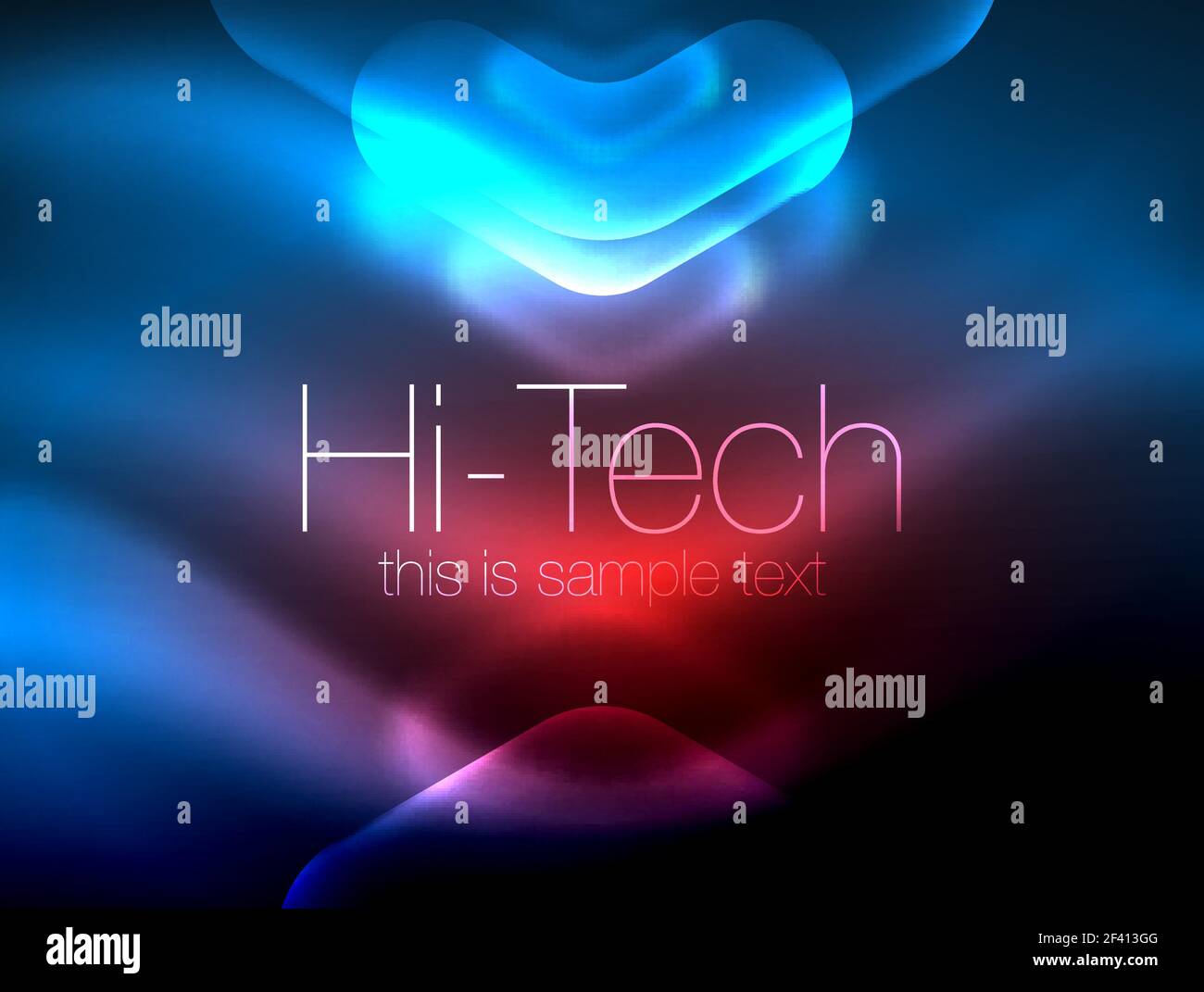 Blurred arrows in dark space. Neon pointers, glass glossy design ...