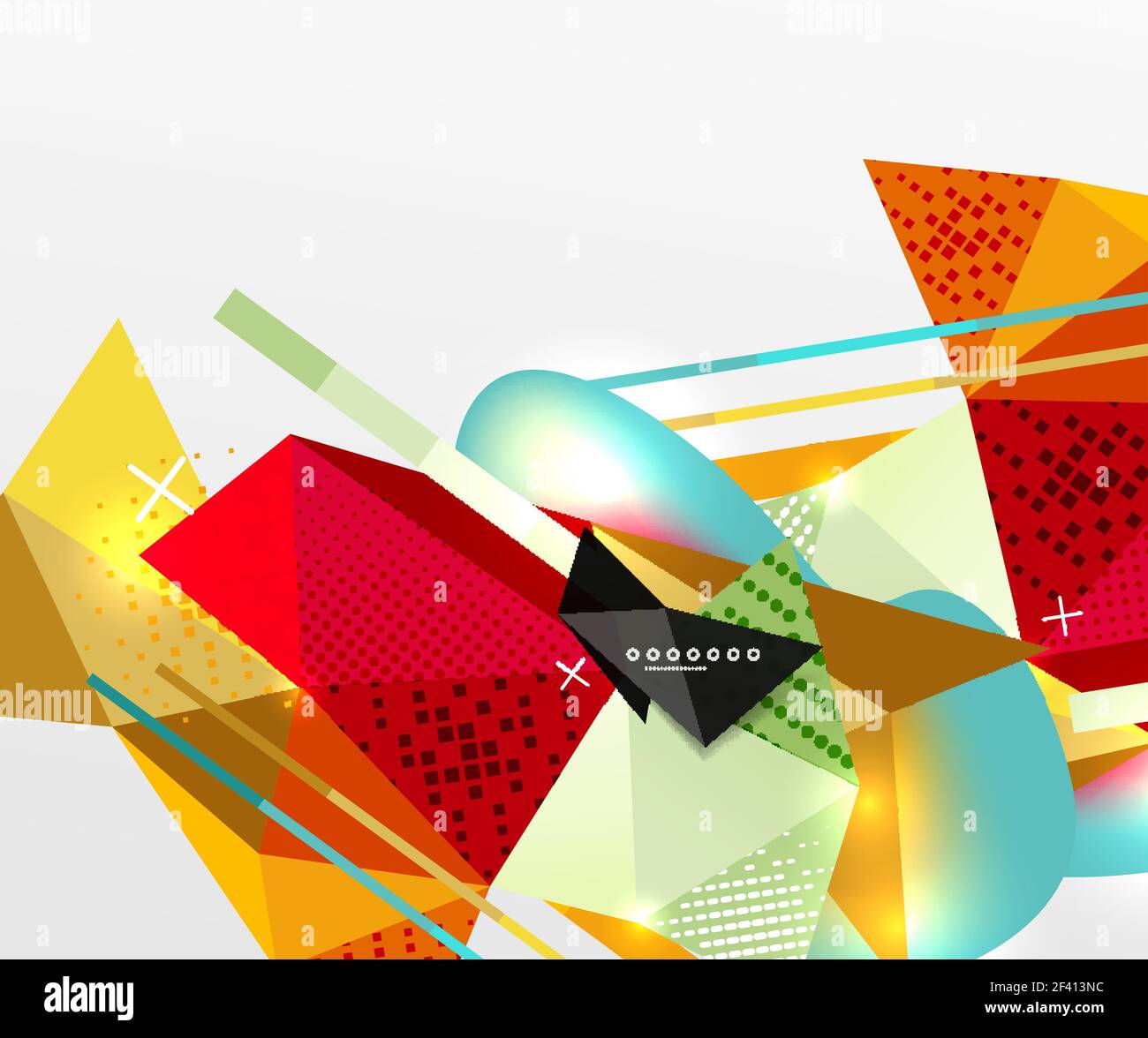 Abstract geometric background, polygonal triangle elements, lines and ...