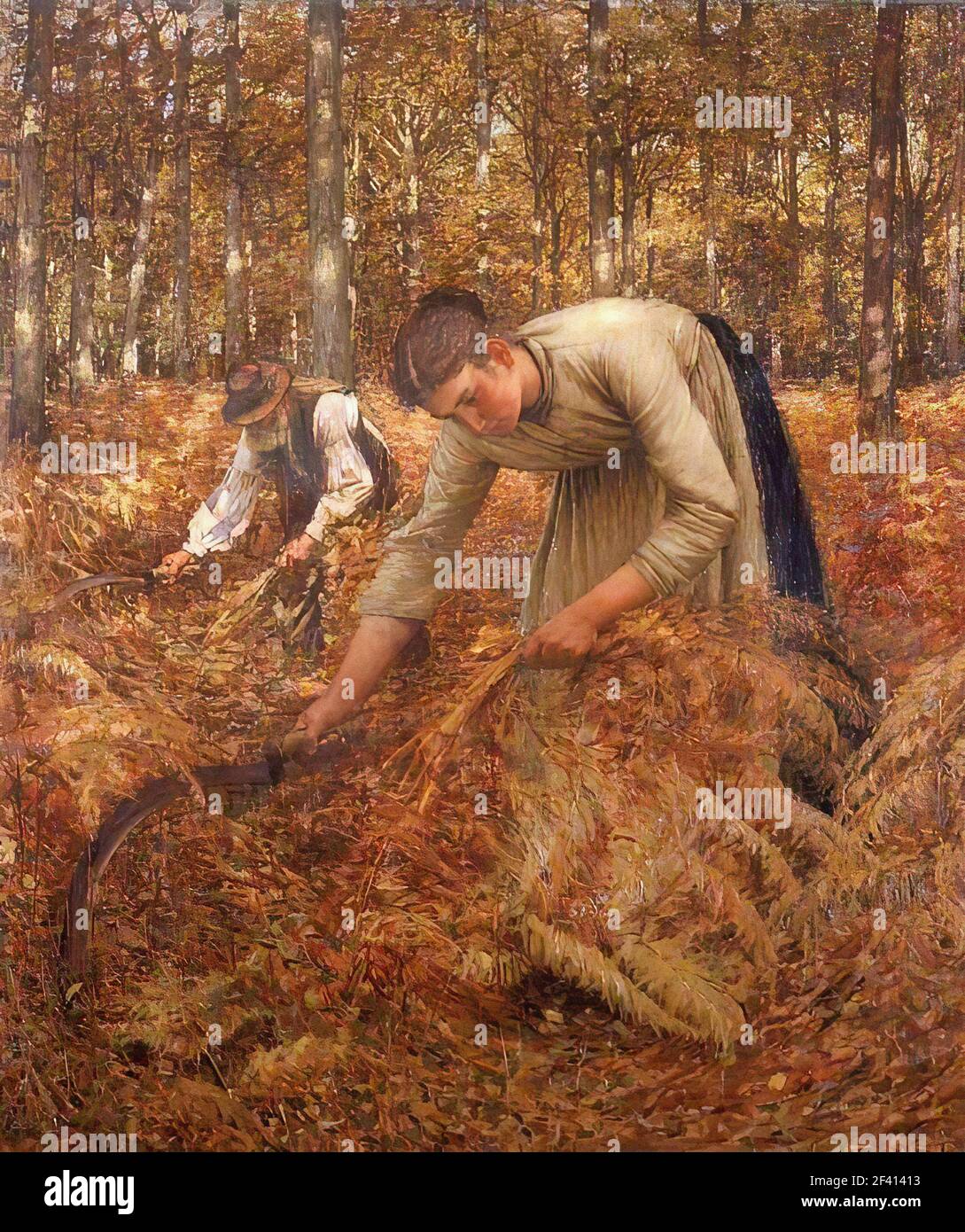 Henry Herbert La Thangue (1859 - 1929) - Gathering Bracken 1899 Stock ...