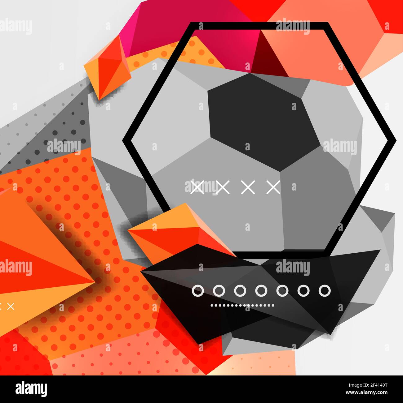 Color 3d geometric composition poster. Color 3d geometric composition ...