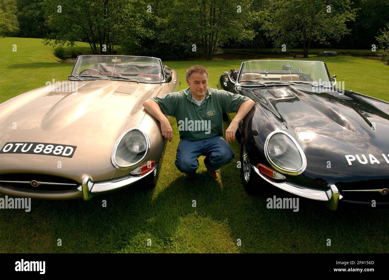 HENRY PEARMAN WITH A STANDARD 1966 E-TYPE AND AN EAGLE E-TYPE.28/5/03 ...