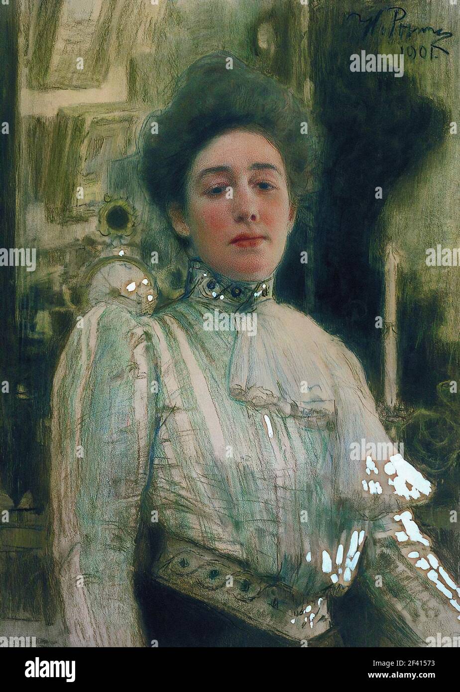 Ilya Repin - Portrait Alexandr Pavlovn Botkin 1901 Stock Photo - Alamy