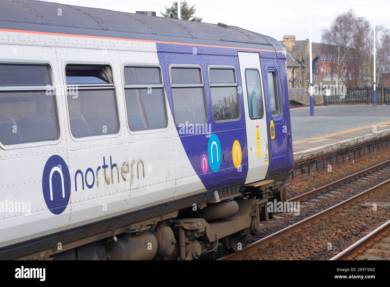 A rail class 155 passenger train at Church Fenton Station operated by ...