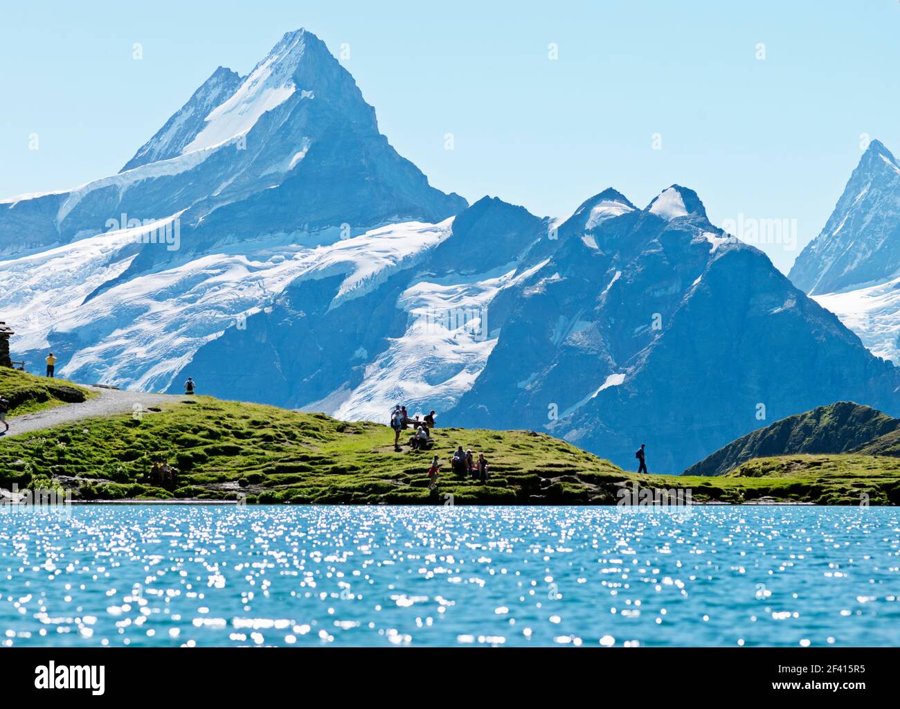 Switzerland, Grindelwald. the view of mountains and lake, First ...