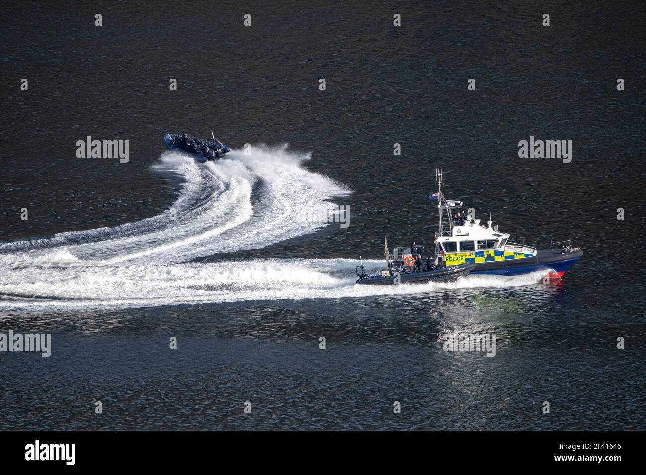 Finnart, Loch Long, Scotland, UK. 18 March 2021. PICTURED: Police ...