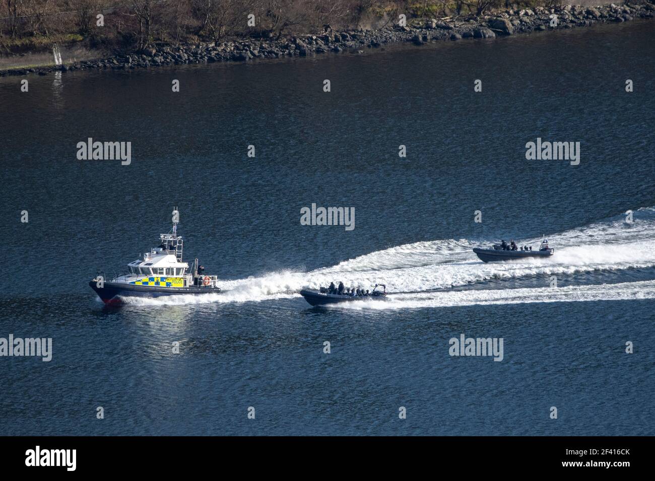 Finnart, Loch Long, Scotland, UK. 18 March 2021. PICTURED: Police ...