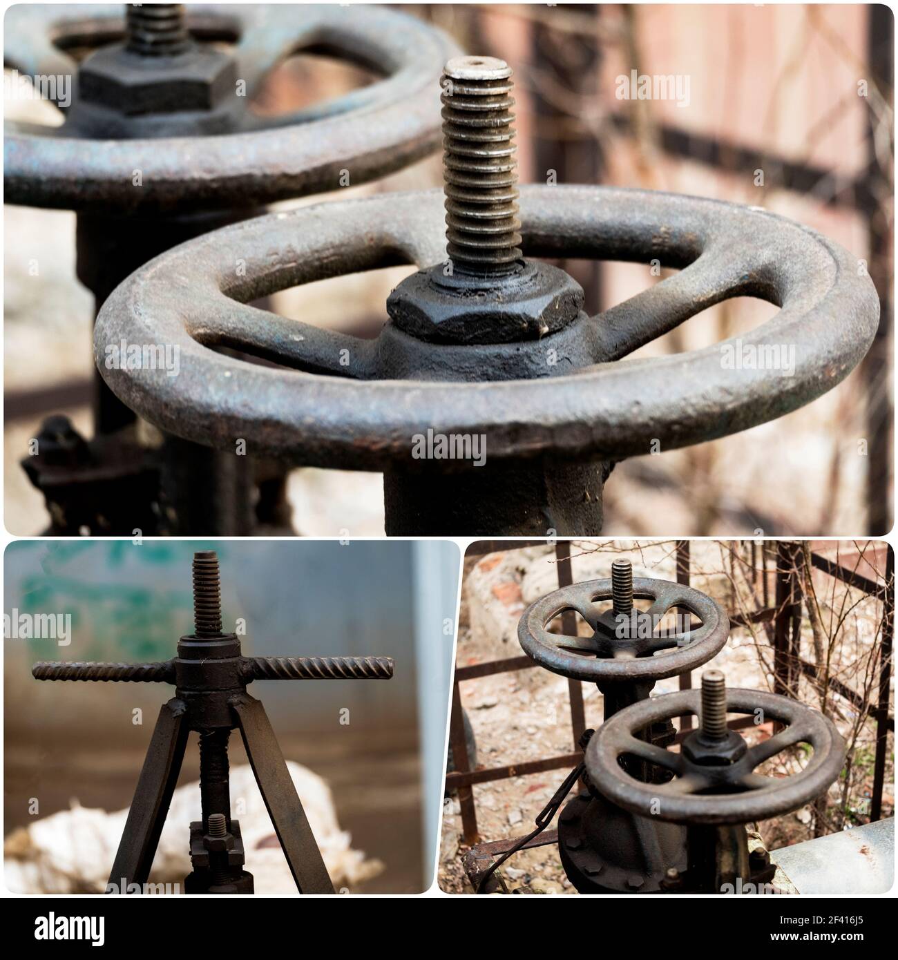 Old Valves Collage of three image. Old Valves Collage Stock Photo - Alamy