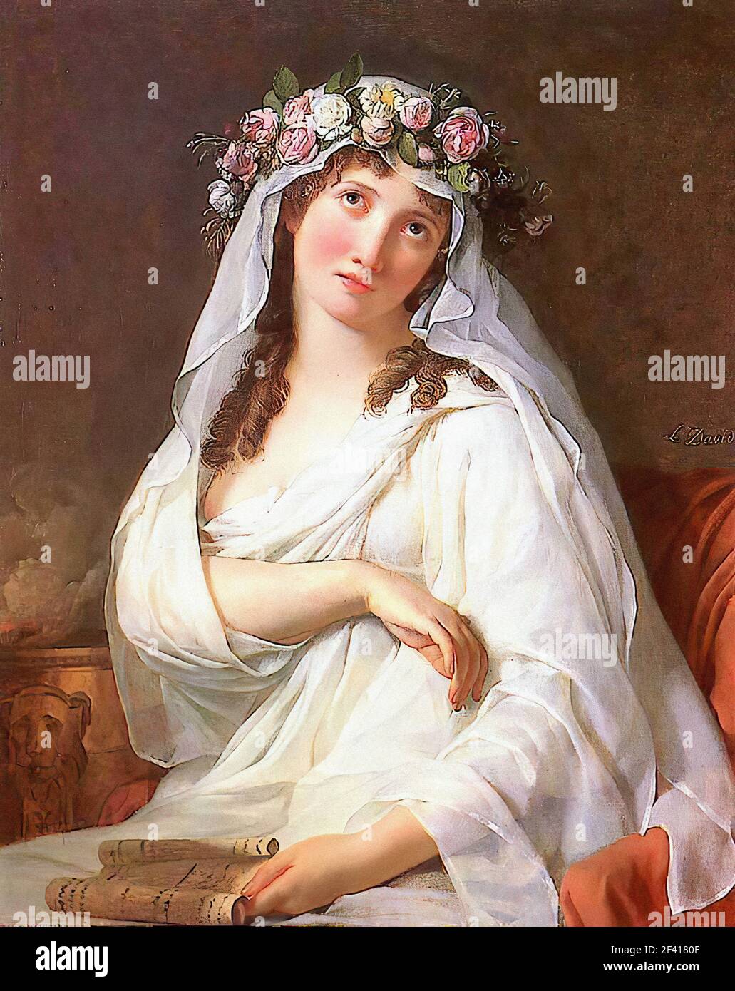 Jacques-Louis David - Vestal Virgin Crowned Flowers 17 Stock Photo - Alamy