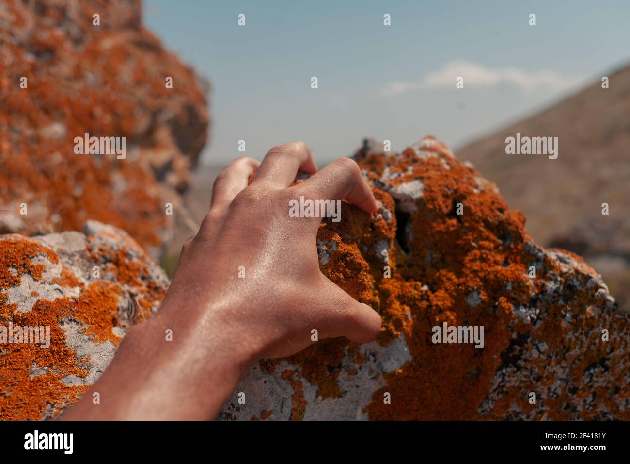 Climbing hand hi-res stock photography and images - Alamy