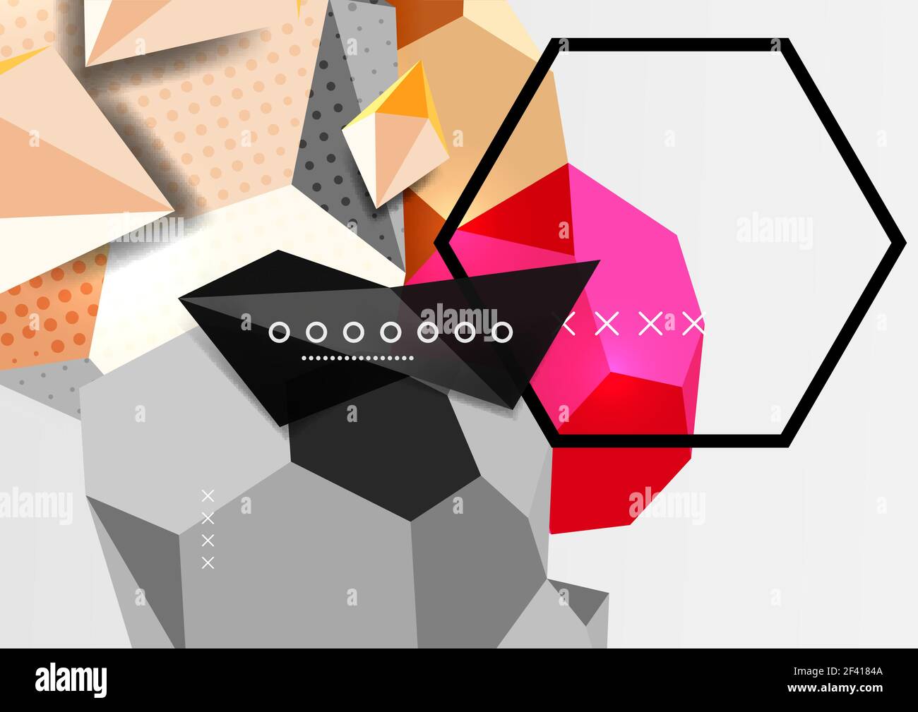 Color 3d geometric composition poster. Color 3d geometric composition ...