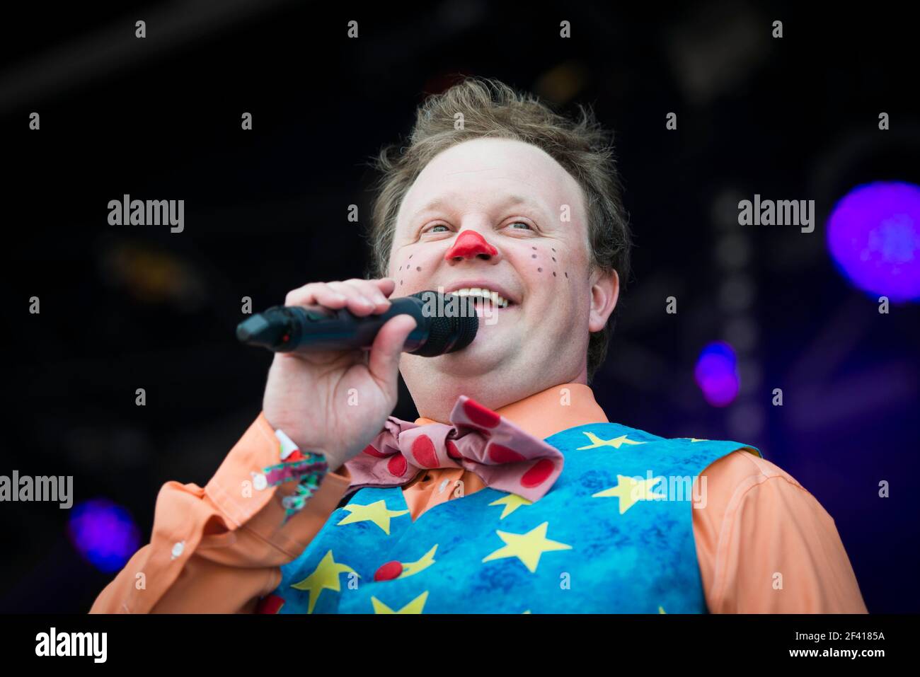 Mr Tumble performs live on stage on day 2 of Camp Bestival 2014 ...