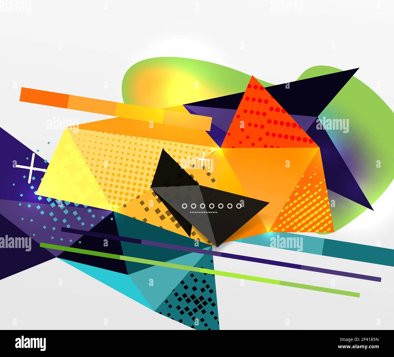 Abstract geometric background, polygonal triangle elements, lines and ...