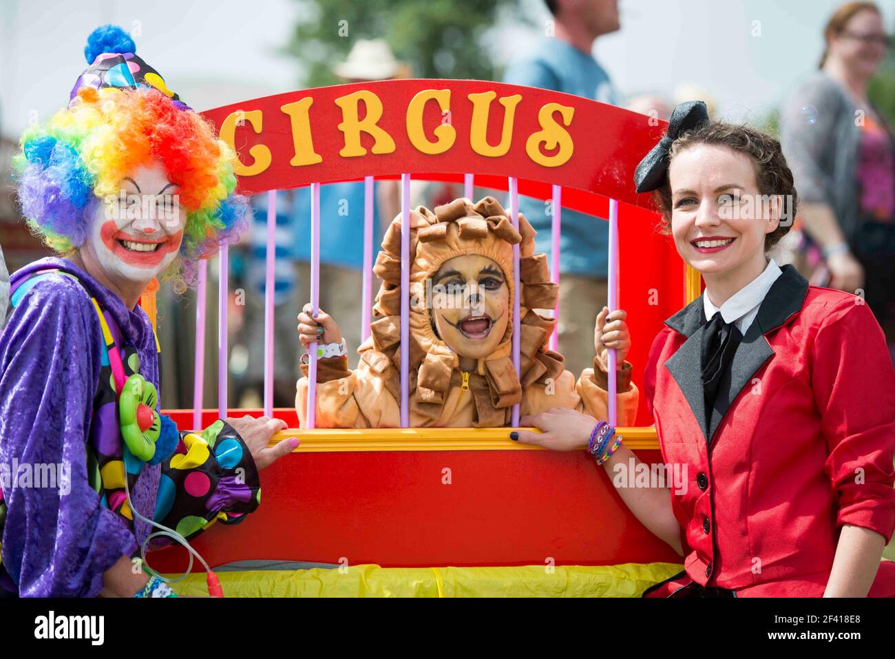 Festival goers in Circus themed fancy dress on day 2 of Camp Bestival ...