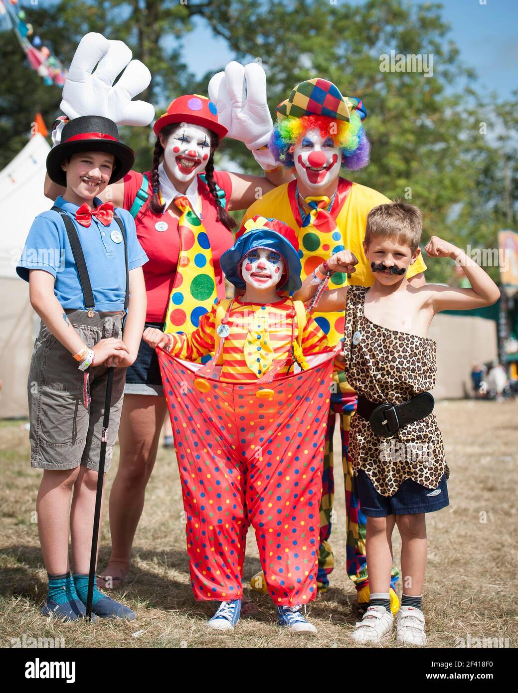 Festival goers in Circus themed fancy dress on day 2 of Camp Bestival ...