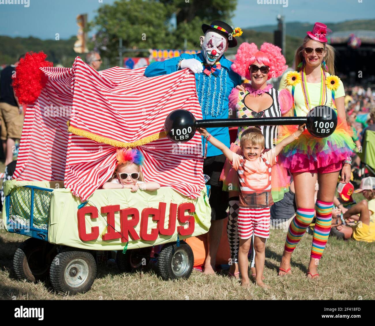Festival goers in Circus themed fancy dress on day 2 of Camp Bestival ...