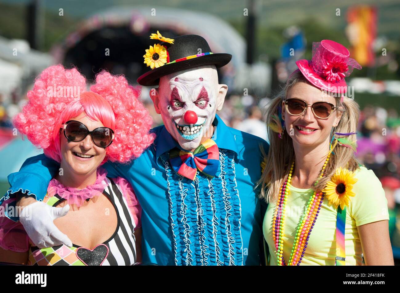 Festival goers in Circus themed fancy dress on day 2 of Camp Bestival ...