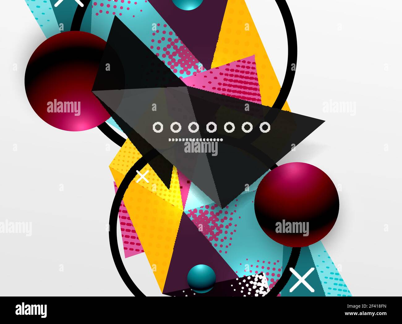 Vector color geometric abstract composition, triangular and polygonal ...