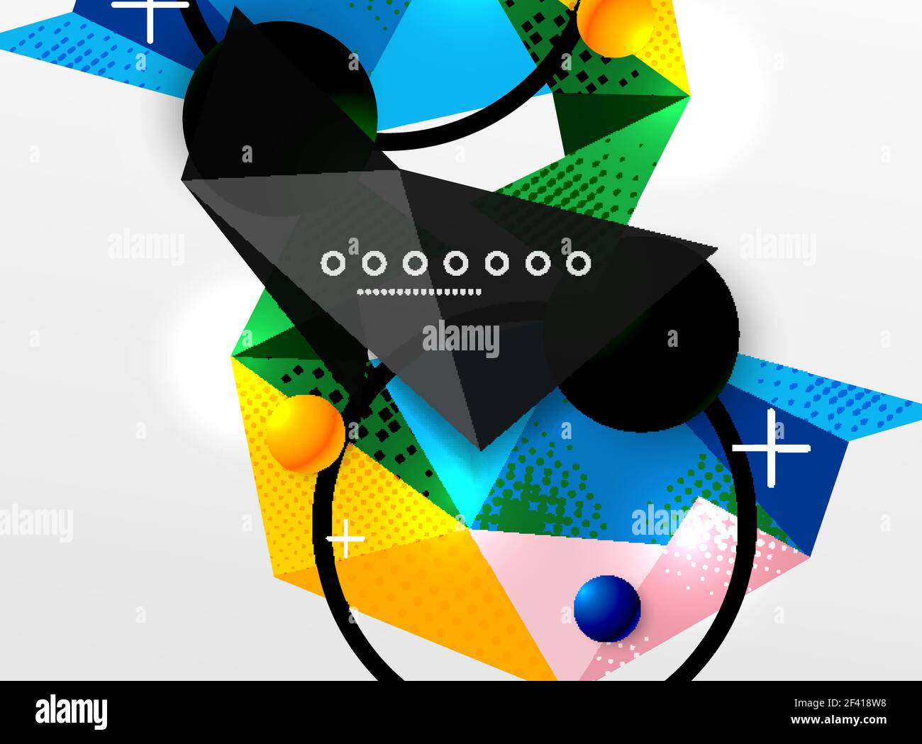 Vector color geometric abstract composition, triangular and polygonal ...
