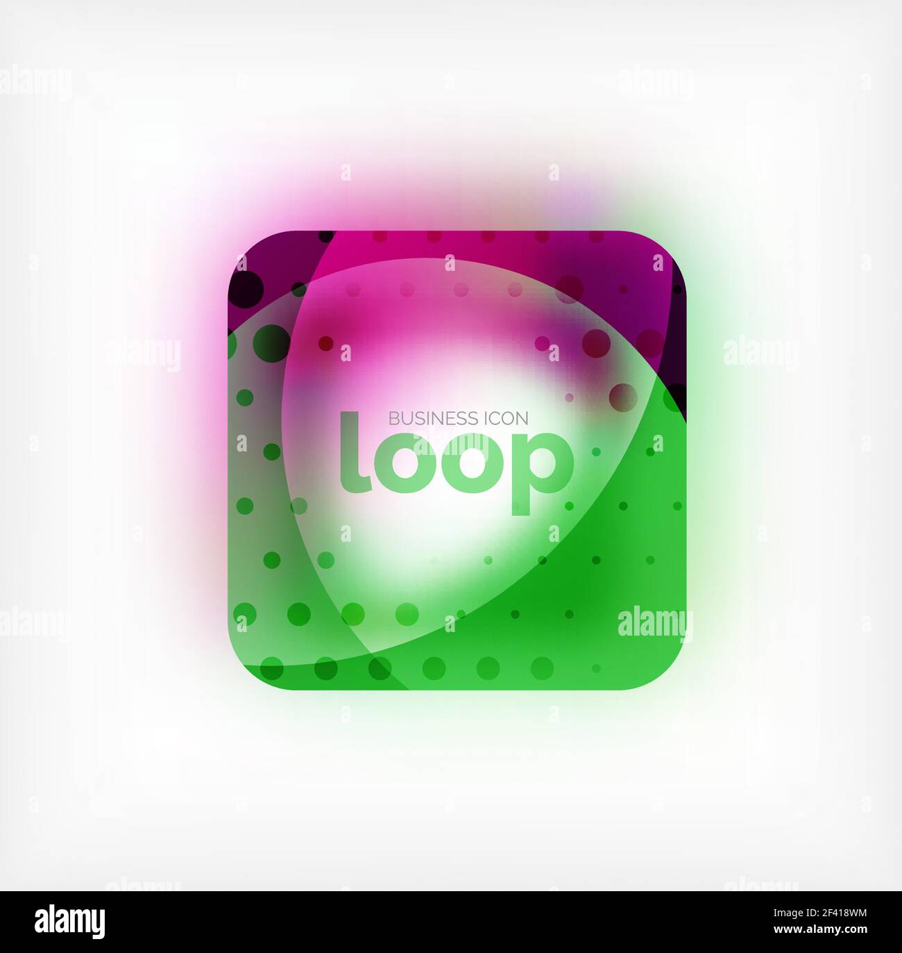 Vector square loop business symbol, geometric icon created of waves ...