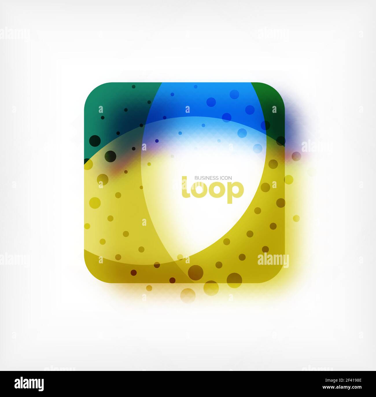 Vector square loop business symbol, geometric icon created of waves ...