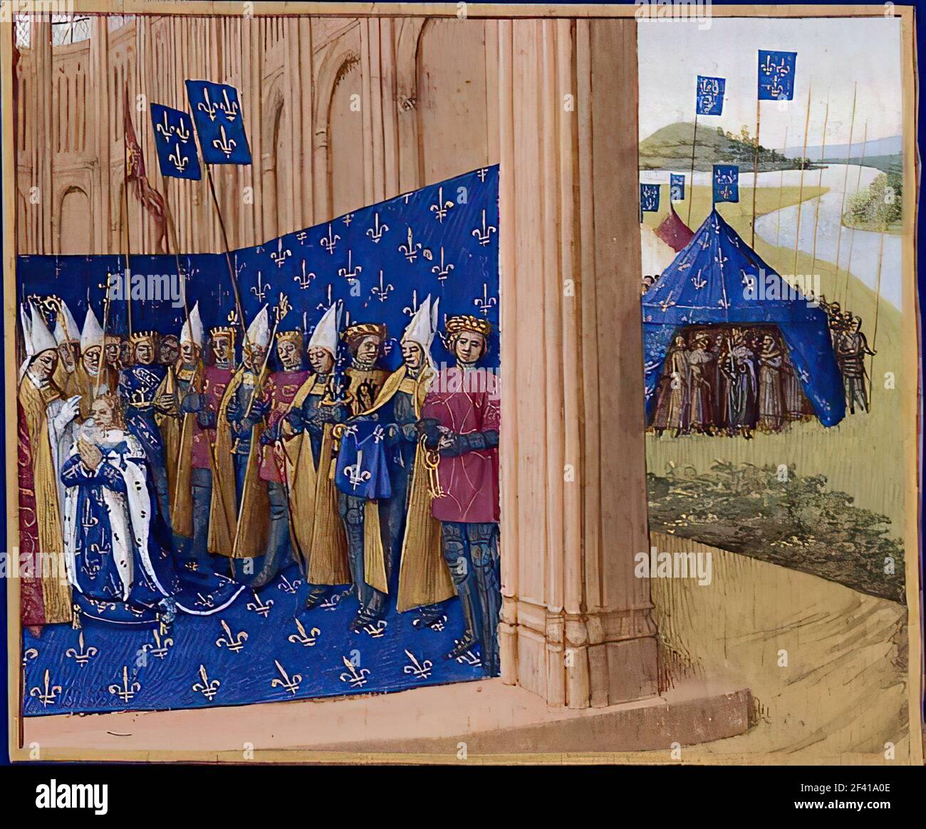 Jean Fouquet - Coronation Lothair 1460 Stock Photo - Alamy