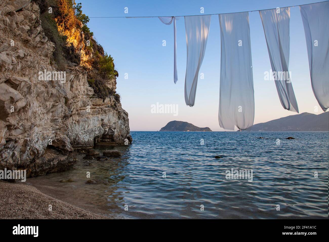 Scenic paid plazh on the island of Zakynthos, Greece Stock Photo - Alamy