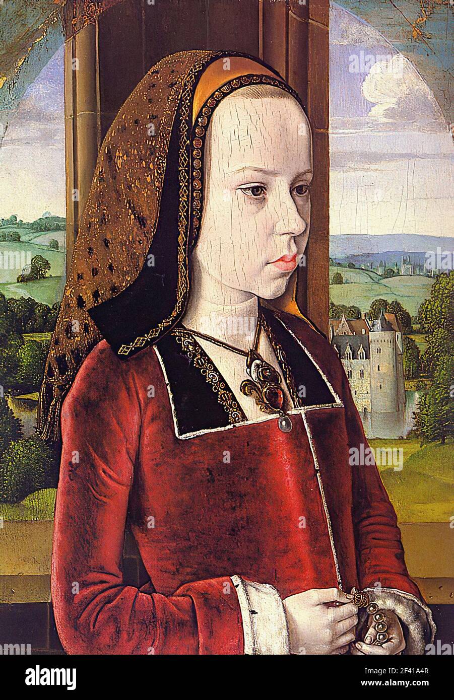 Jean Hey (called Master of Moulins) - Portrait Margaret Austri Portrait ...