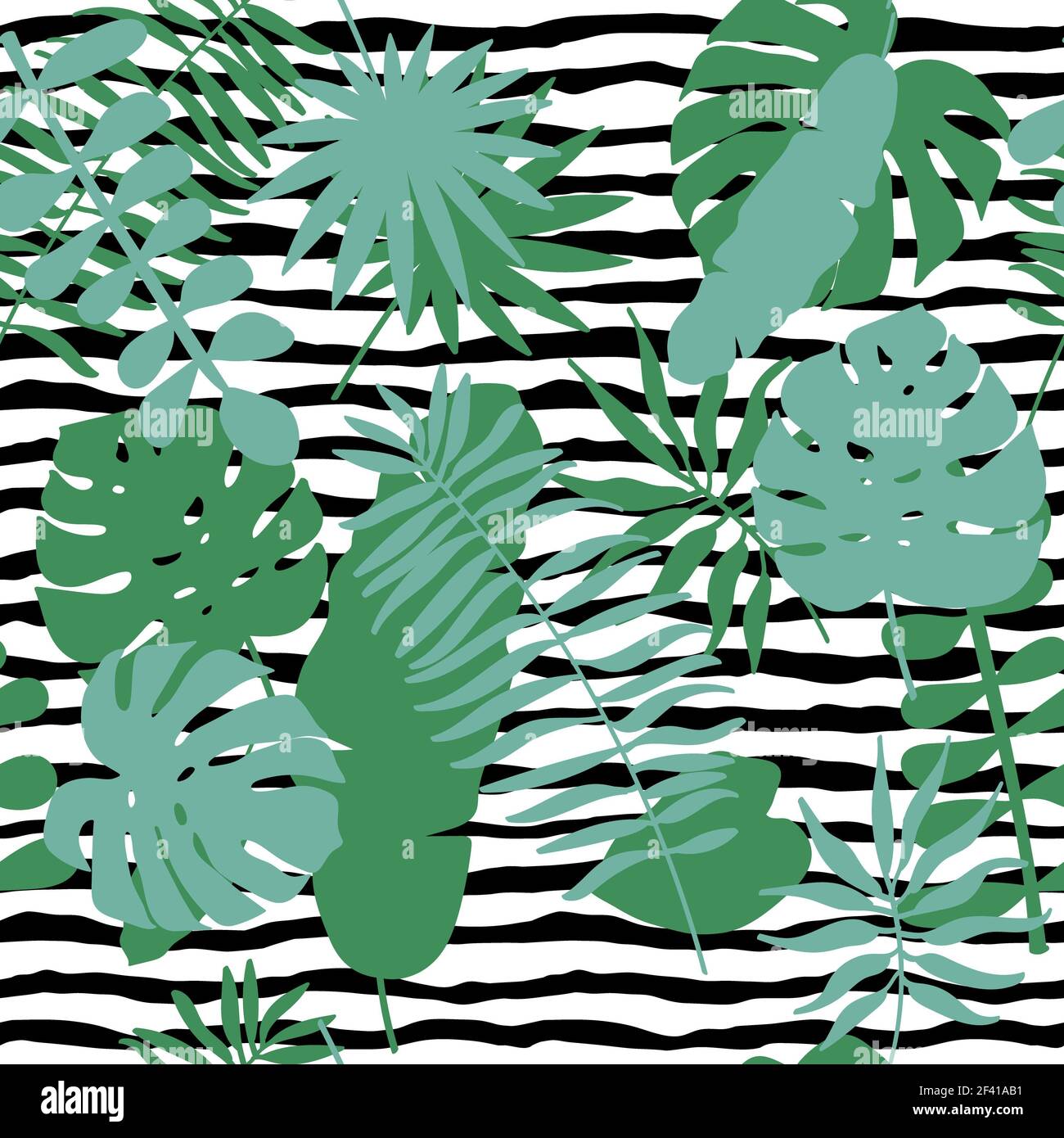 Tropical print from green Cut Out Stock Images & Pictures - Alamy