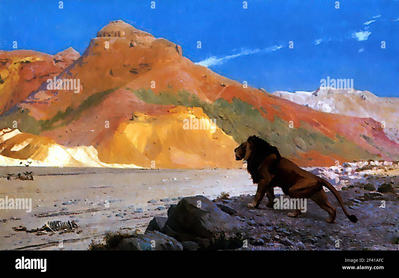 Jean-Léon Gérôme - Lion 18 Stock Photo - Alamy
