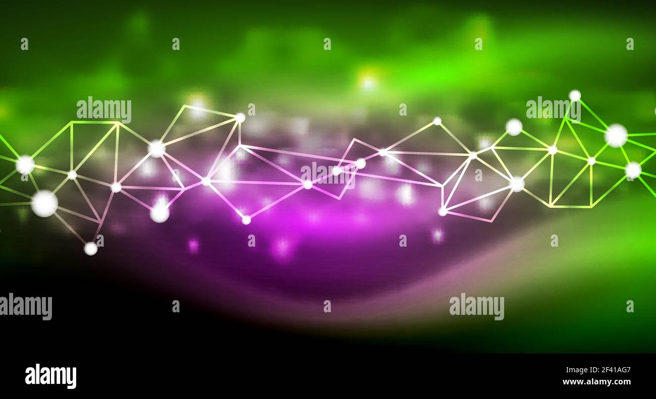 Shiny stars, neon glowing digital connected light dots. Shiny stars ...