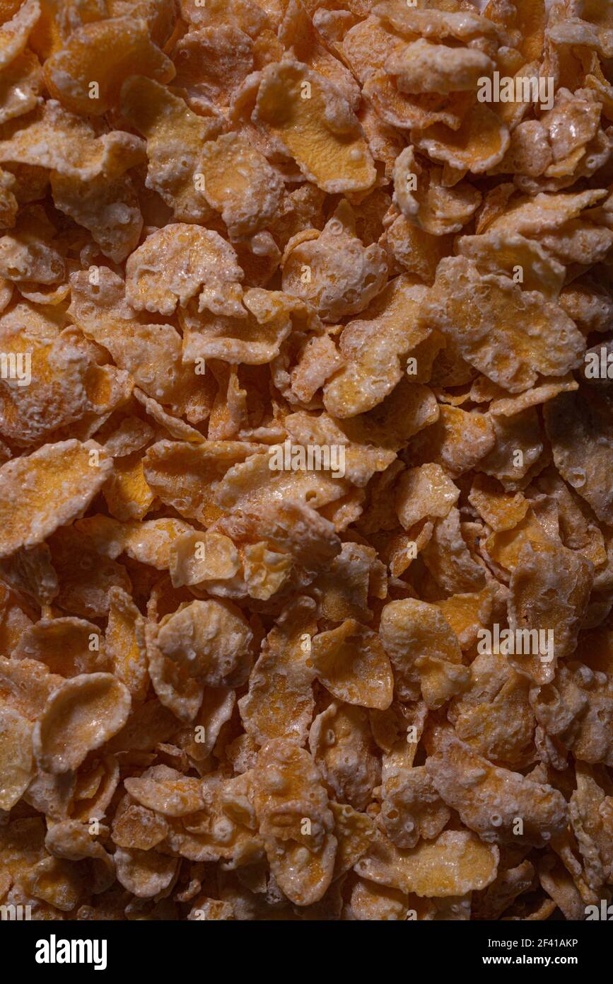 A vertical shot of delicious corn flakes in a bunch Stock Photo - Alamy