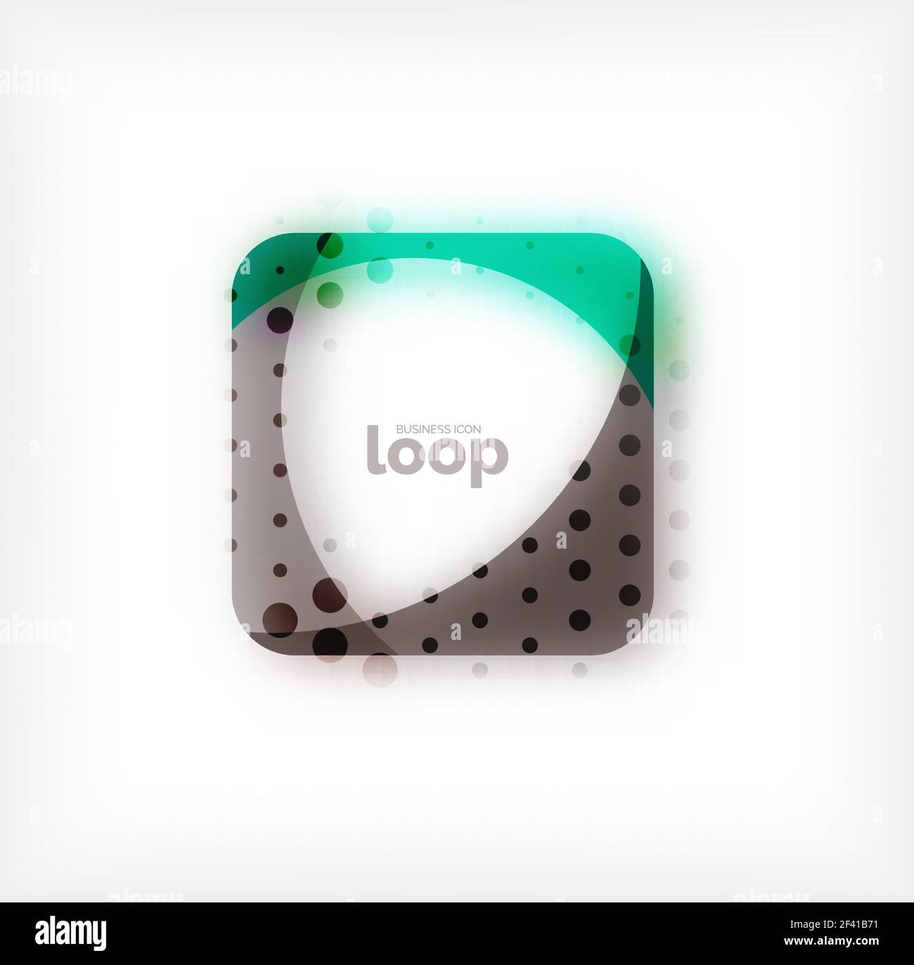 Vector square loop business symbol, geometric icon created of waves ...