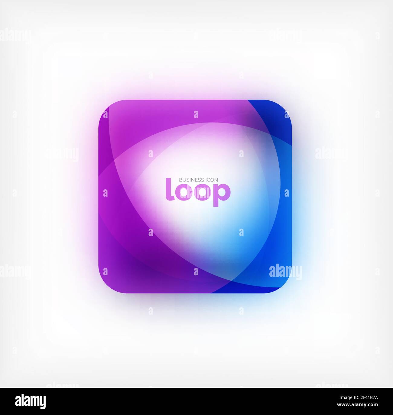 Vector square loop business symbol, geometric icon created of waves ...