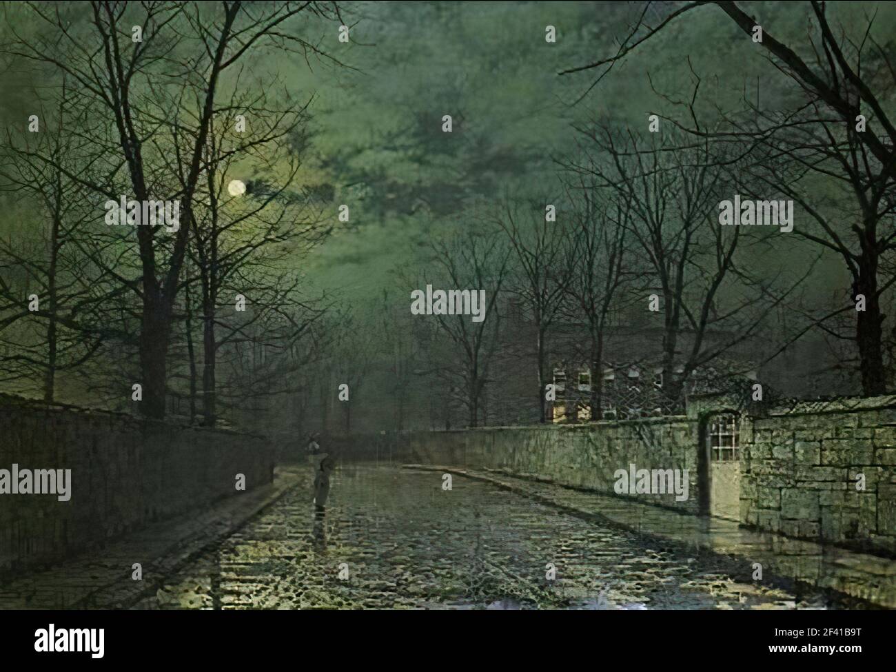John Atkinson Grimshaw - Moonlight After Rain Stock Photo - Alamy