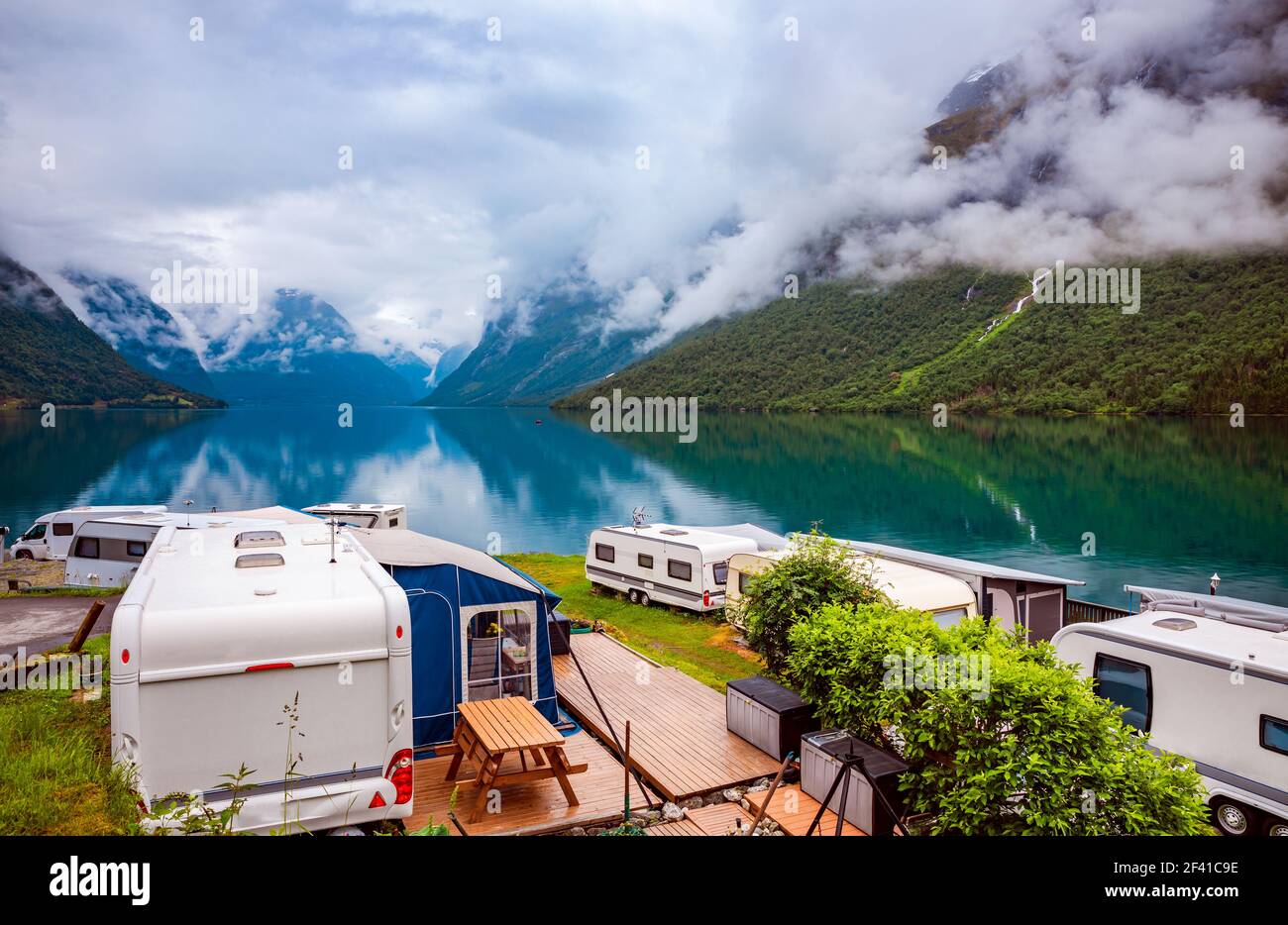 Family vacation travel RV, holiday trip in motorhome, Caravan car ...